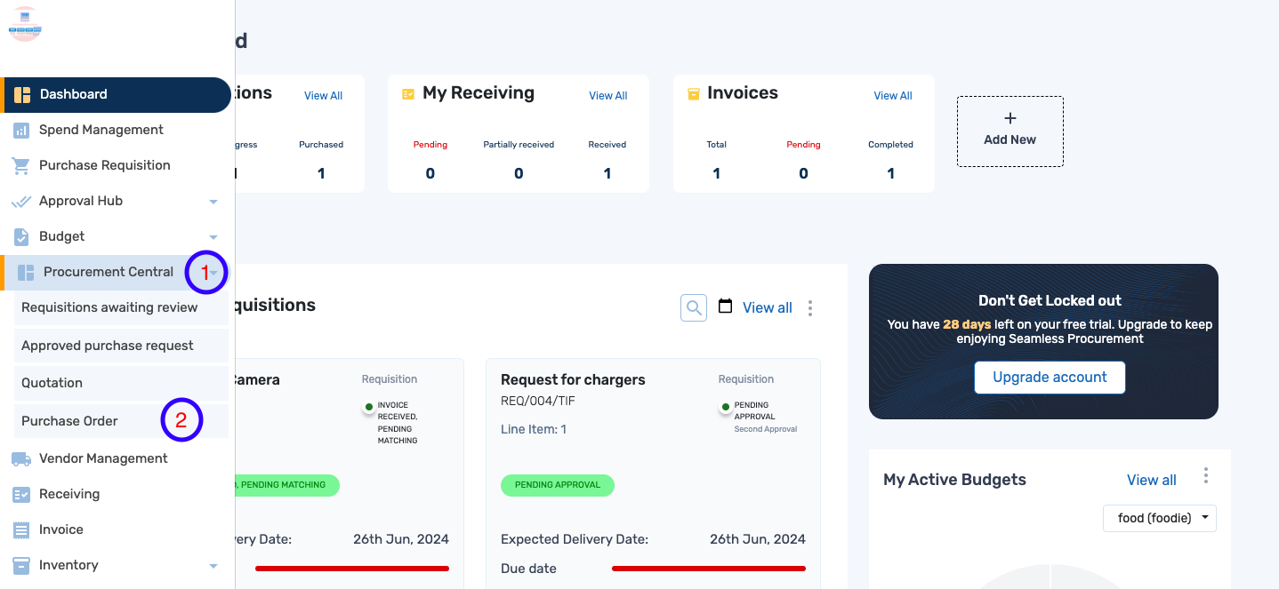 How To View Purchase Order Details And View Deliveries